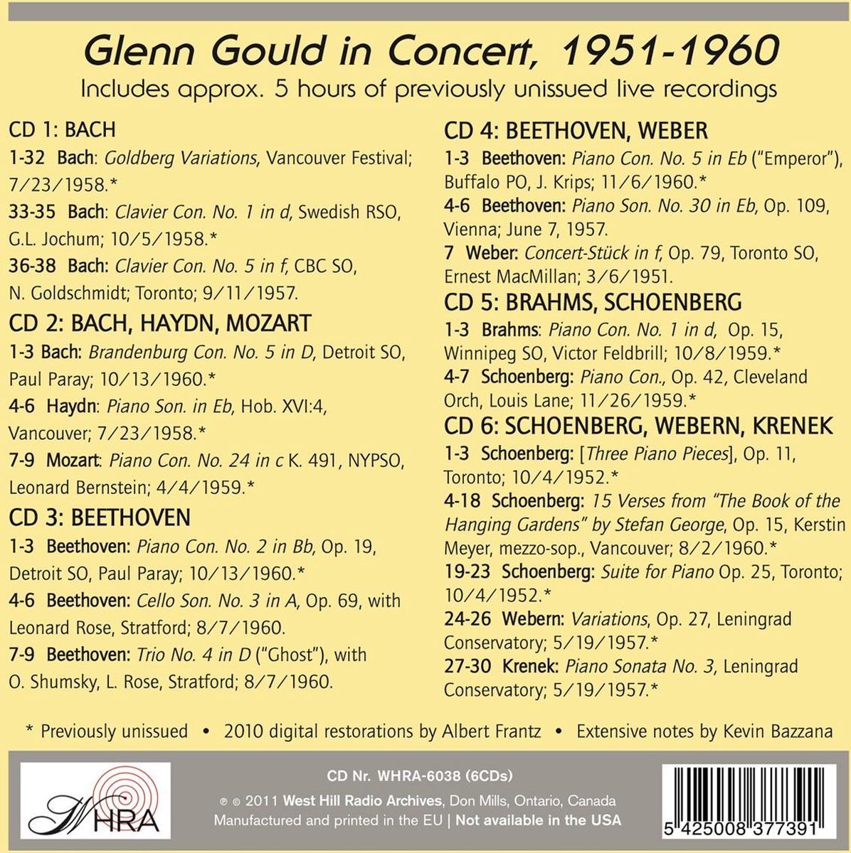 Glenn Gould in Concert 1951-1960 | TYQmusic