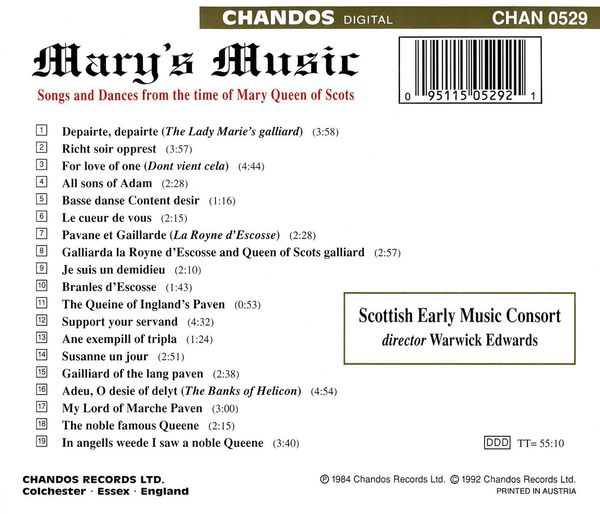 Mary's Music: Songs and dances from the time of Mary Queen of Scots ...
